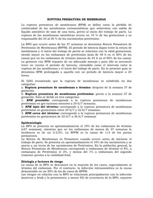 RUPTURA PREMATURA DE MEMBRANASS | Celeste Codutti | uDocz