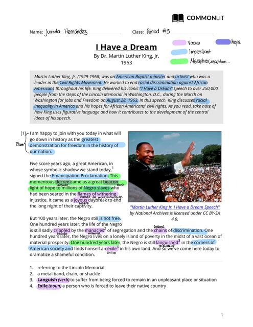 I Have a Dream student copy 1 | Juanita | uDocz