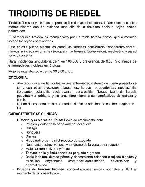 TIROIDITIS DE RIEDEL | JESSICA ISABEL PULIDO HERNANDEZ | uDocz