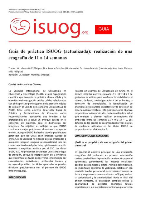 Guías de práctica actualizadas de ISUOG Realizació | Luis Roberto | uDocz