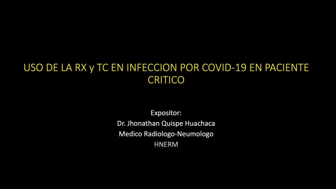 Uso de la Rx y TC en infeccion por Covid 19 en pac | Step | uDocz