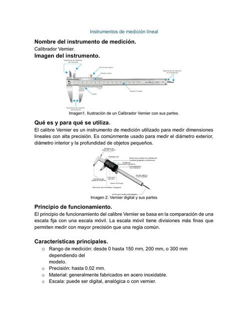 Instrumentos de medición lineal mas utilizados | Cry | uDocz