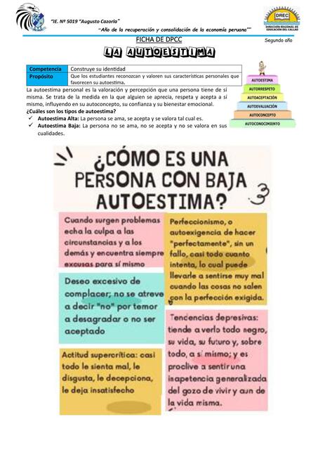 2DO FICHA DPCC SESION 2 act 1 | Elizabeth Hazlo Facil | uDocz