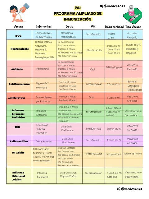 PAI (programa ampliado de inmunización) | Christian Ariel Flores Soria ...