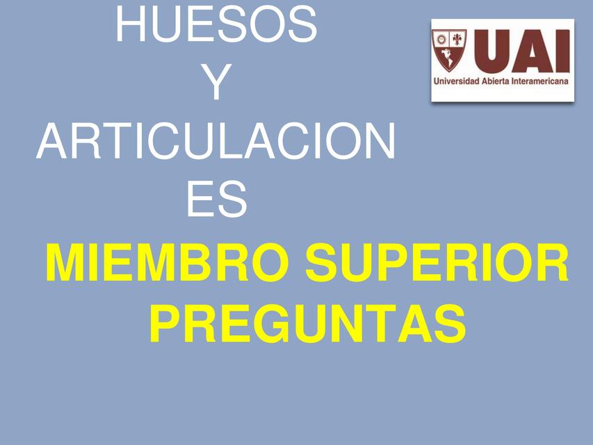 Huesos y articulaciones miembro superior preguntas | Barbara valenti ...