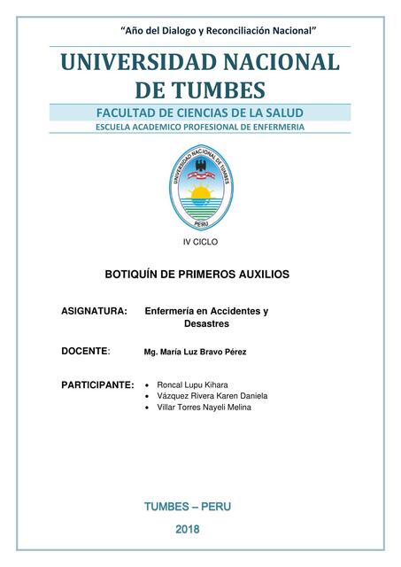 BOTIQUIN DE PRIMEROS AUXILIOS | kiara | uDocz