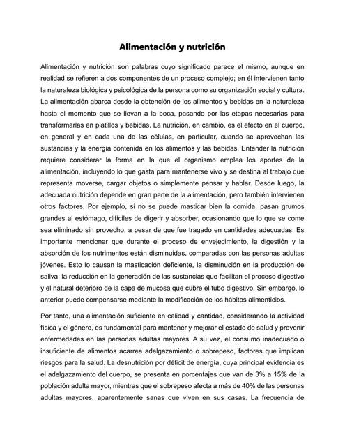 Alimentación y nutrición | Alberto | uDocz