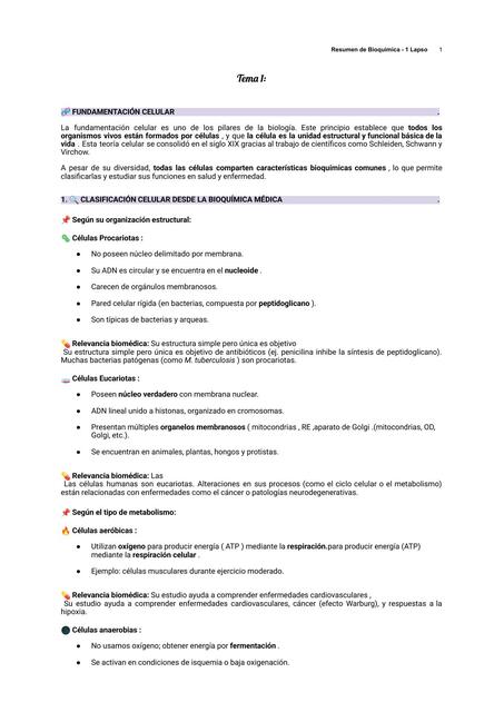 RESUMEN BIOQUIMICA 1 LAPSO | Sheila García | uDocz