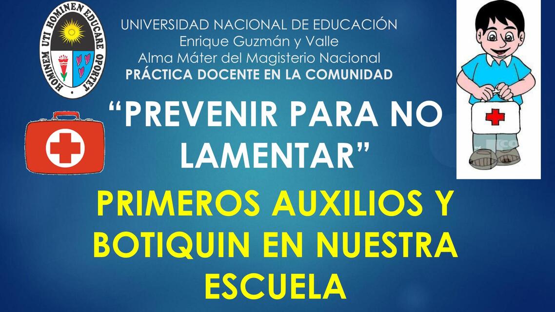 Primeros Auxilios Botiquin Escolar | monse olivares | uDocz