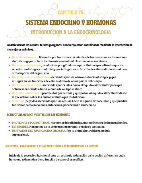 CAPITULO 75 GUYTON INTRODUCCION A LA ENDOCRINOLOGI | ANDREA | uDocz