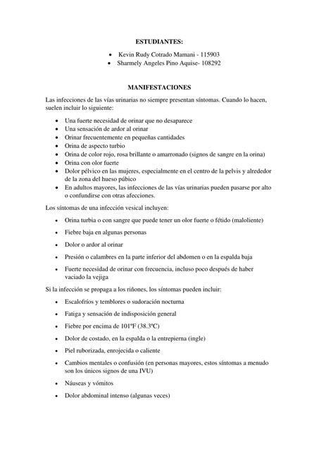 manifestaciones y factores de riesgo | Kevin Cotrado | uDocz