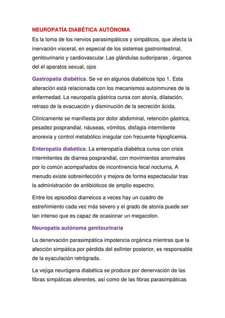 NEUROPATIA UTONOMA | Alejandro | uDocz