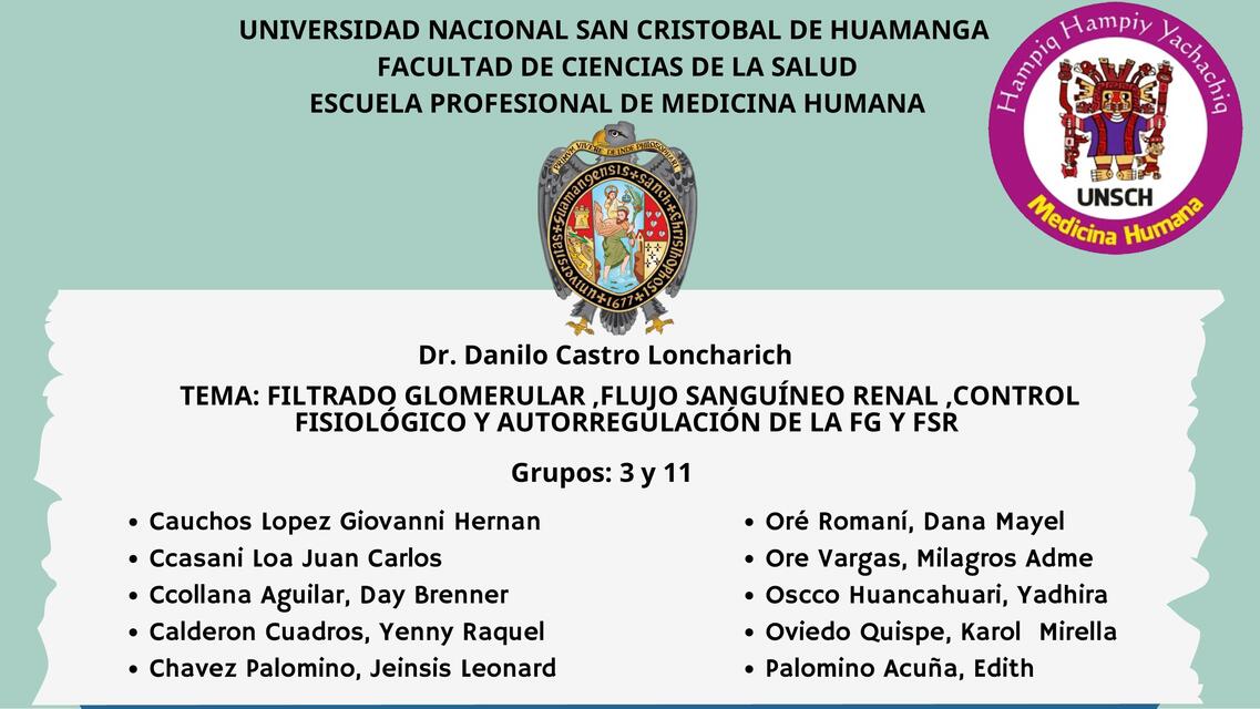 Filtrado glomerular Flujo sanguíneo renal Control | DONATO HUAMAN SULCA ...