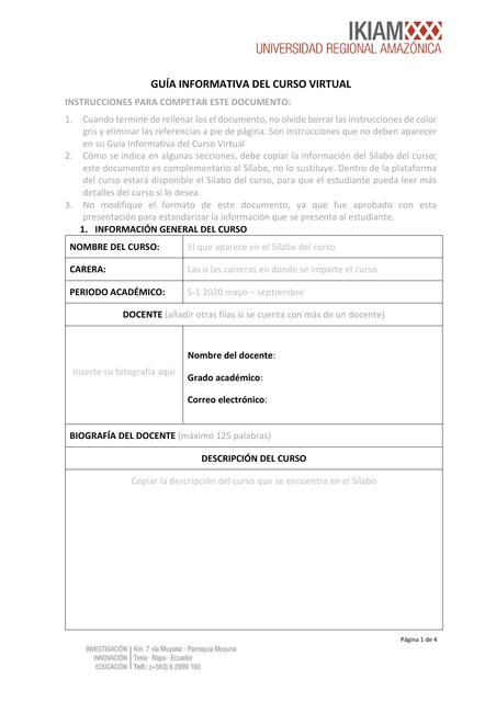 GUIA INFORMATIVA DEL CURSO VIRTUAL | John | uDocz