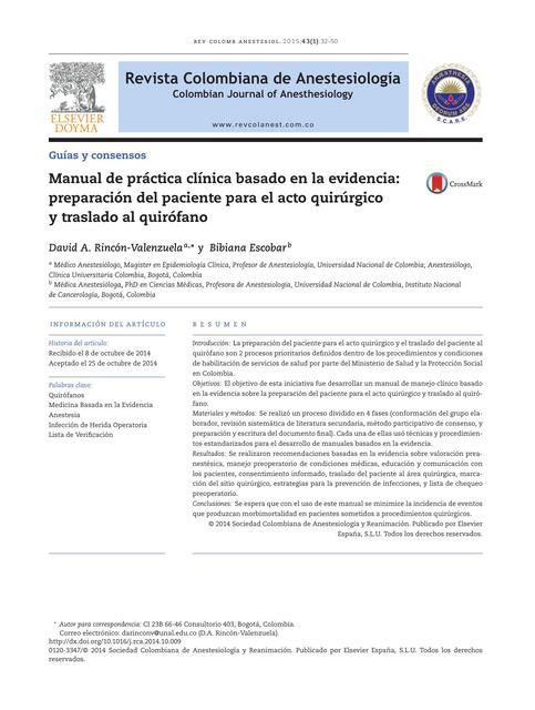 Manual de práctica clínica basado en la evidencia:preparación del paciente para el acto ...