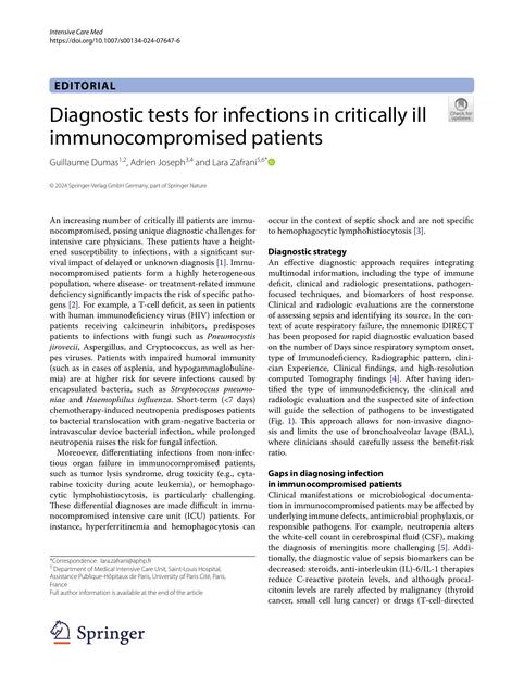 Pruebas diagnósticas para infecciones en pacientes inmunodeprimidos ...