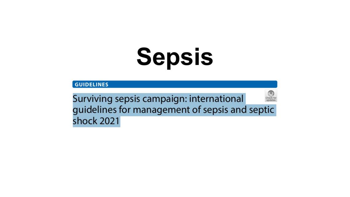 Sepsis SSC 2021 | uDocz