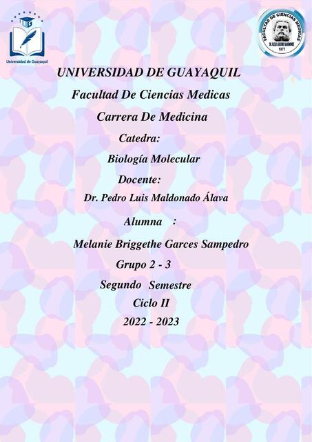 Tarea 3 de Biología Molecular | Melanie Garcés | uDocz