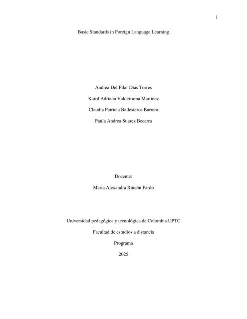 Basic Standards in Foreign Language Learning UNIDA | ANDREA DEL PILAR | uDocz
