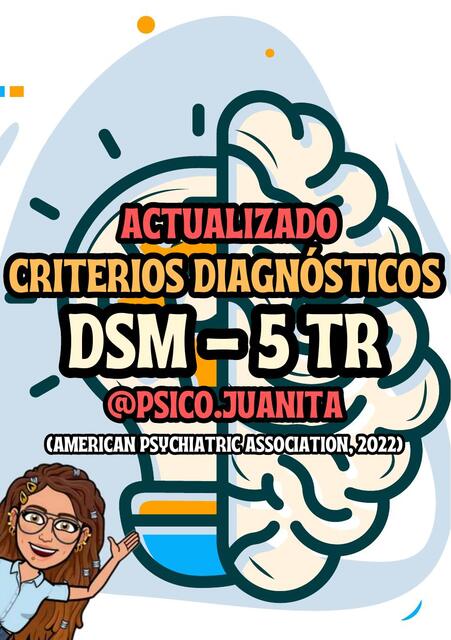 Flashcards Criterios diagnósticos DSM 5 TR | Psico.Juanita | uDocz