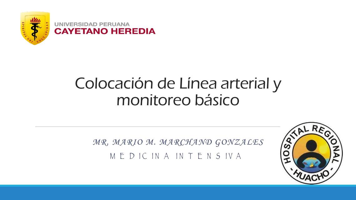 Monitoreo basico de linea arterial | Mario Marchand | uDocz