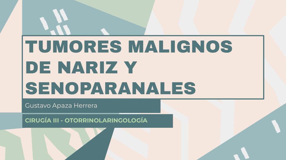 TUMORES MALIGNOS DE NARIZ Y SENOS PARANASALES | Gustavo | uDocz