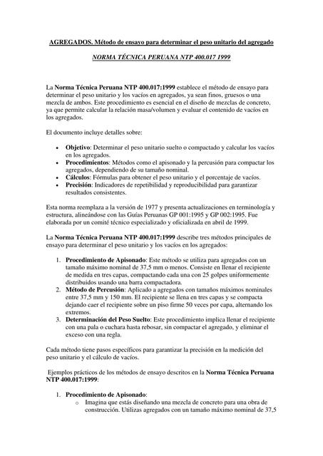 La Norma Técnica Peruana NTP 400 | OLIDEN LLANOS | uDocz