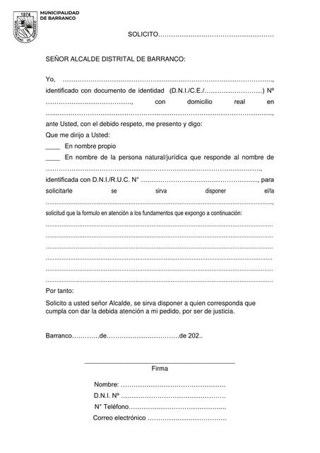 Formato Solicitud Simple | aaaa | uDocz