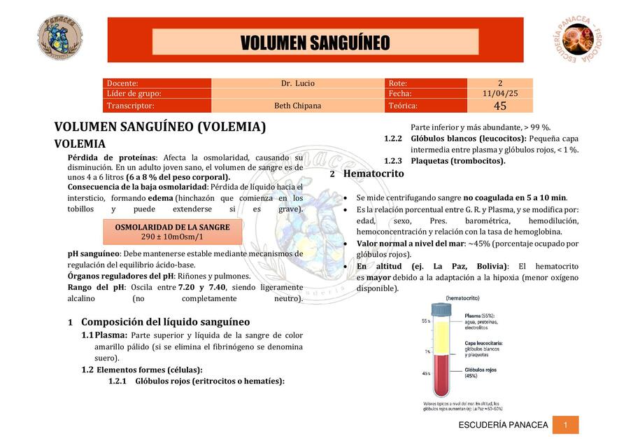 VOLUMEN SANGUINEO | BETH | uDocz
