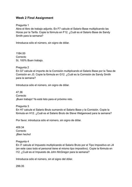 Tarea final de la semana 2 | Tea | uDocz