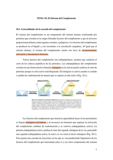 10 El sistema del complemento | Gabriel T. | uDocz