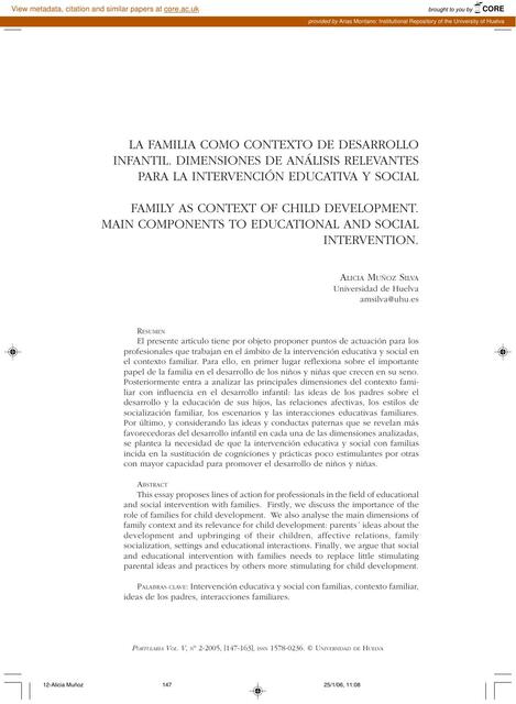Muñoz Silva A La familia como contexto de desarrol | Angelicá | uDocz