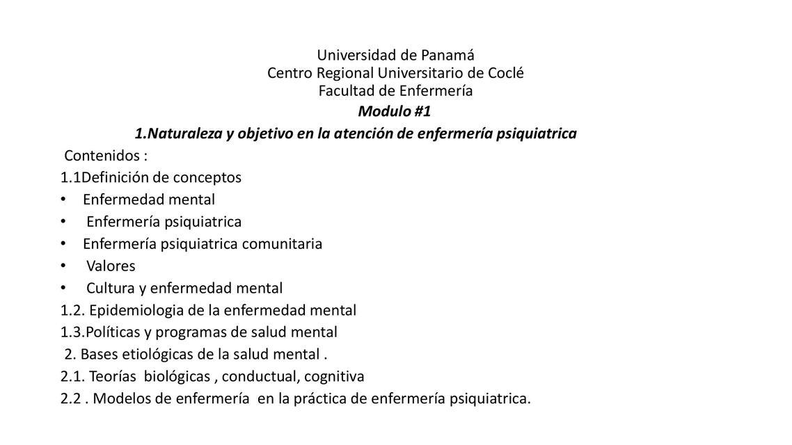 Naturaleza y objetivo en la atención de enfermería psiquiátrica ...