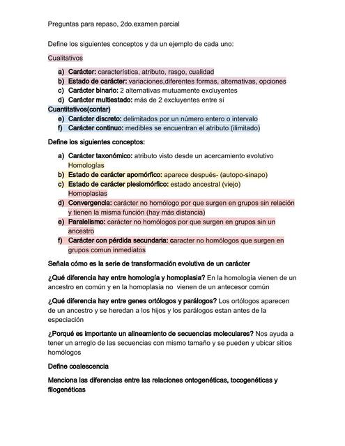 Copia de Fundamentos de biología comparada 2 repas | Aylin | uDocz