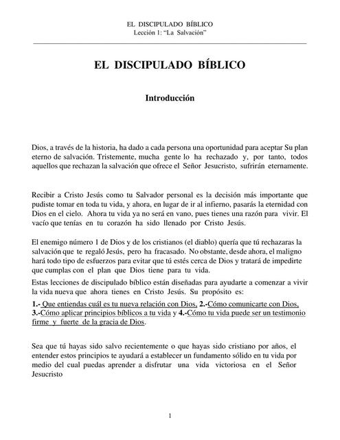 16 lecciones el discipulado biblico leccion01 la s | Gustavo | uDocz