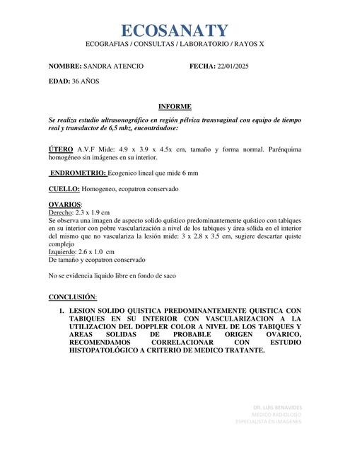 INFORME SANDRA ATENCIO | Alexander | uDocz