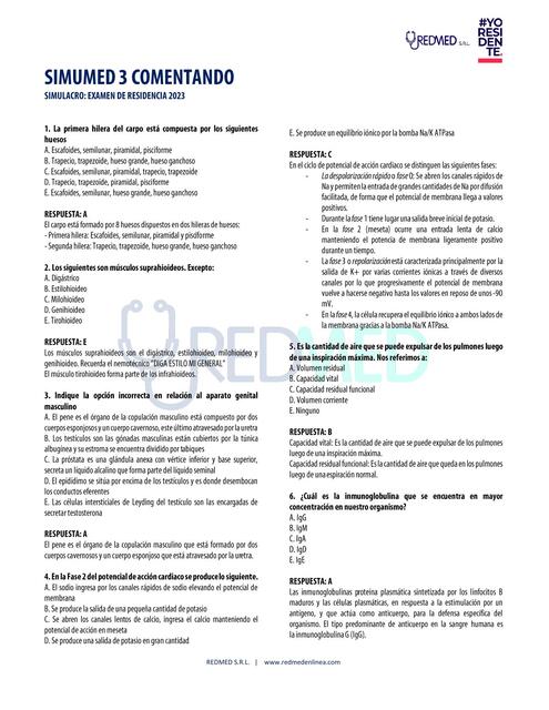 SIMULACRO 3 COMENTADO | Zaida Martinez | uDocz