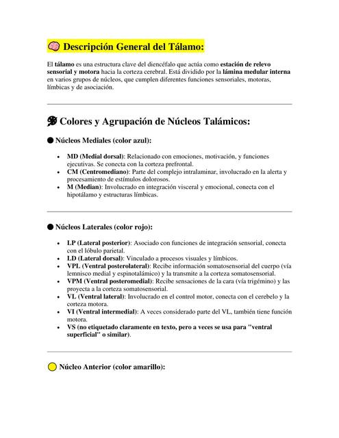 EL TALAMO OPTICO CHAVEZ | Medicina | uDocz