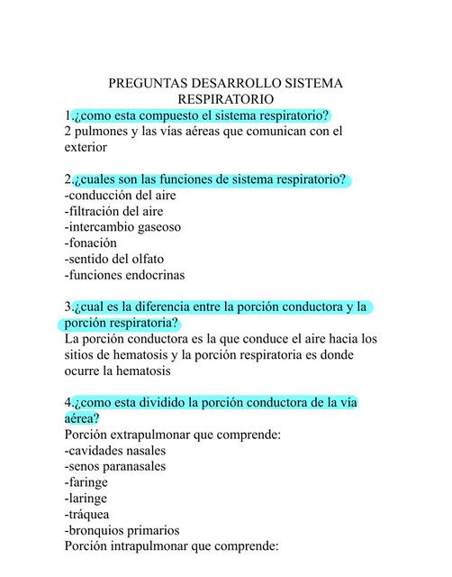 PREGUNTAS DESARROLLO SISTEMA RESPIRATORIO | Cami Paredes | uDocz
