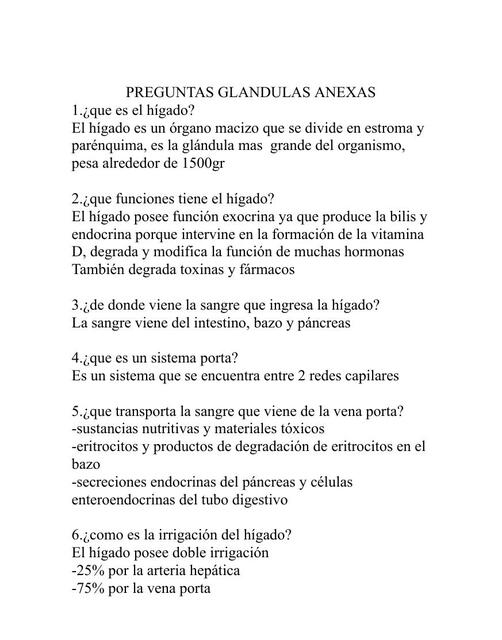 PREGUNTAS GLANDULAS ANEXAS | Cami Paredes | uDocz