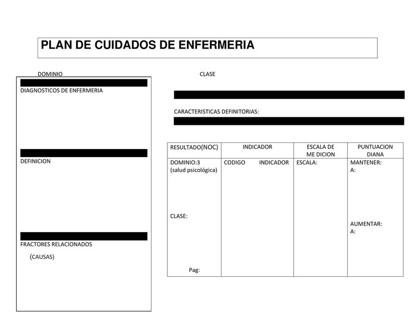 PLAN DE CUIDADOS DE ENFERMERIA plantilla vacia | Astrìd | uDocz