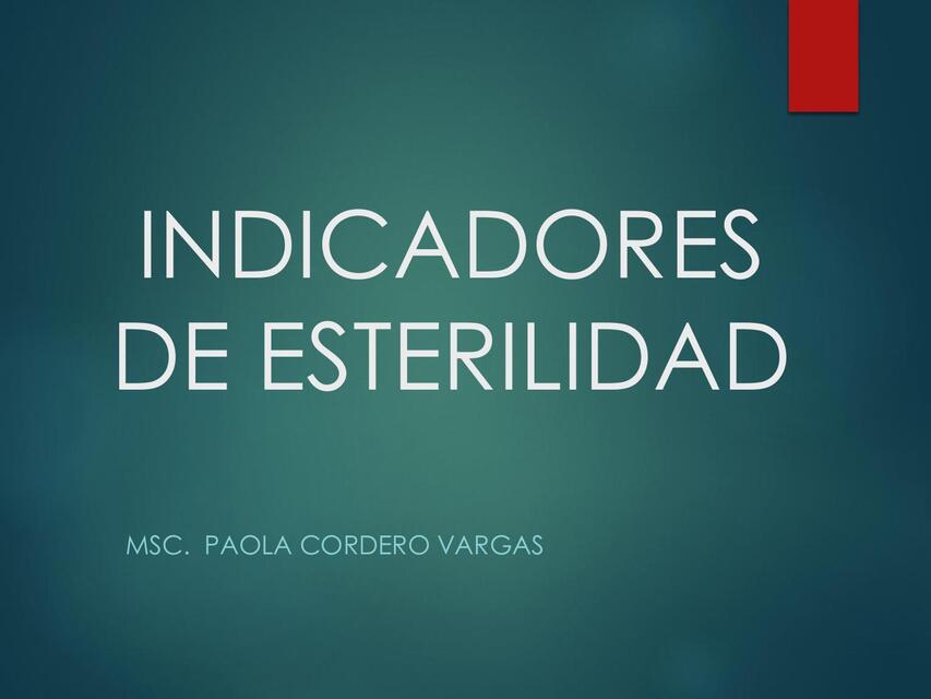 Flashcards de INDICADORES DE ESTERILIDAD | Por Paola | uDocz