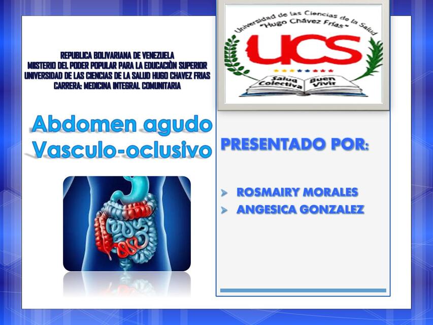 ABDOMEN AGUDO VASCULO OCLUSIVO ROSMA 1 | Cesar Manuel Rico Troconis | uDocz