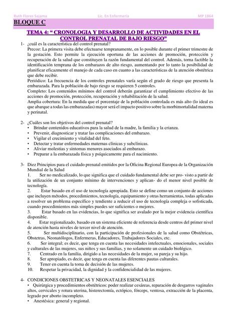 tema 4 cronologia y desarrollo de actividades en e | Ruth | uDocz