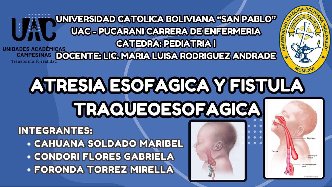 Atresia esofágica y fistula traqueoesofágica | Bernabe | uDocz