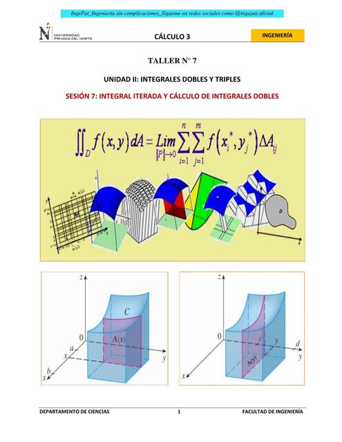 Cálculo 3. Taller 7 - Integral Iterada y cálculo de integrales dobles ...