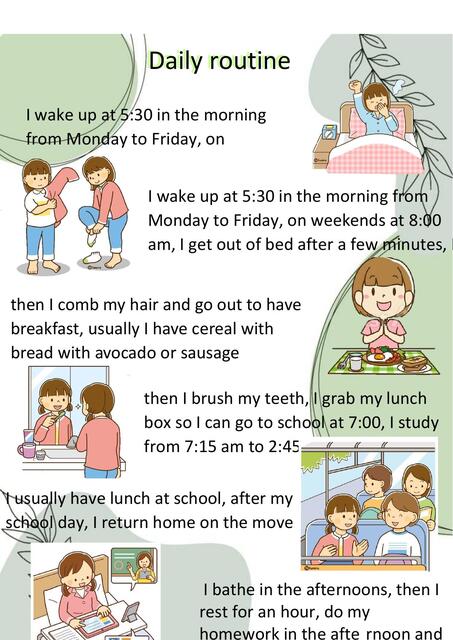 daily routine | Fernanda Liseti flores | uDocz
