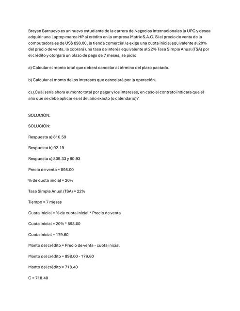 Ejercicios tasa simple 2 | Tea | uDocz