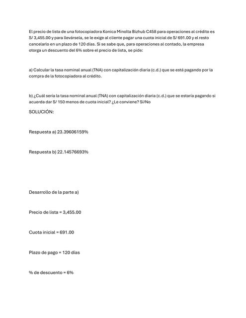 Ejercicios tasa compuesta | Tea | uDocz