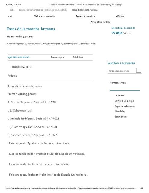 Fases de la marcha humana Revista Iberoamericana d | Ivana Aranza | uDocz